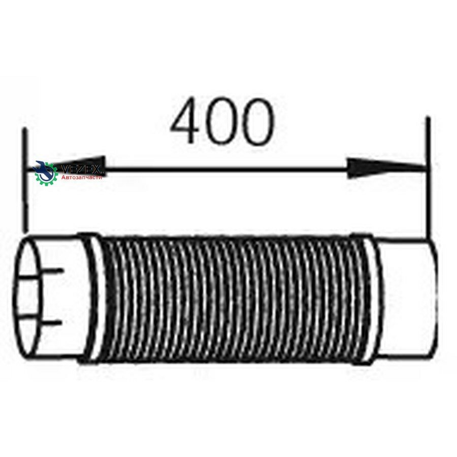 DINEX 48259 гофра глушителя с фланцами ! D=110, L=400\ MAN TGX, TGS