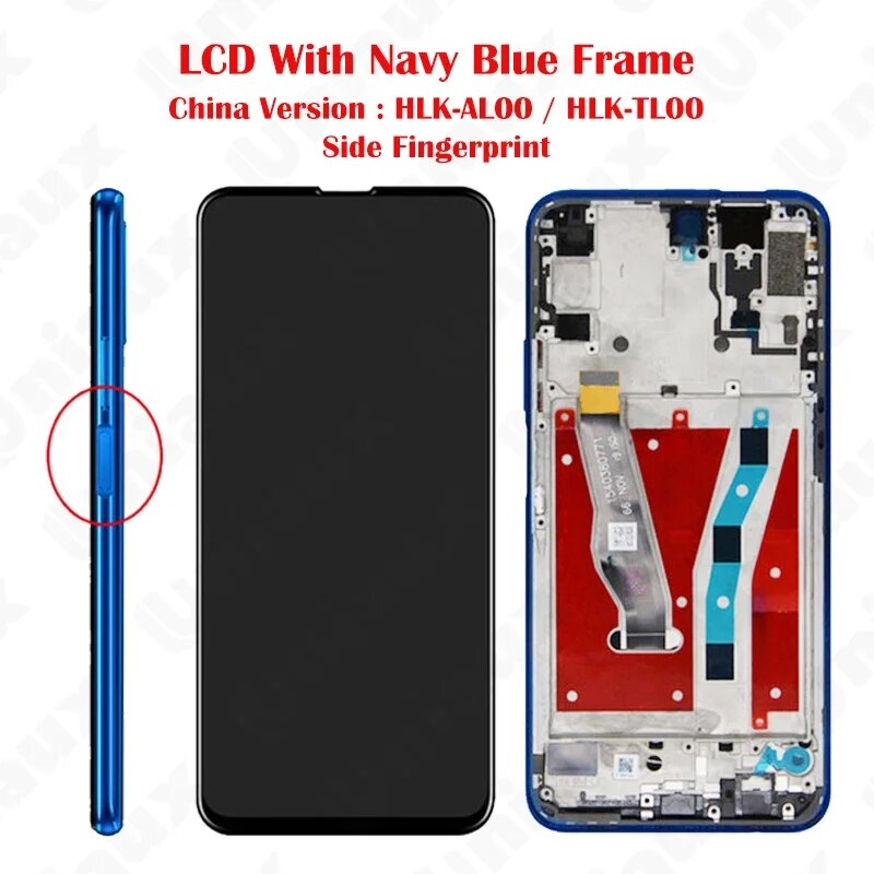 6,59 "для Huawei Honor 9X ЖК-дисплей с сенсорным экраном и дигитайзером в Синий, CN Navy Blue Frame