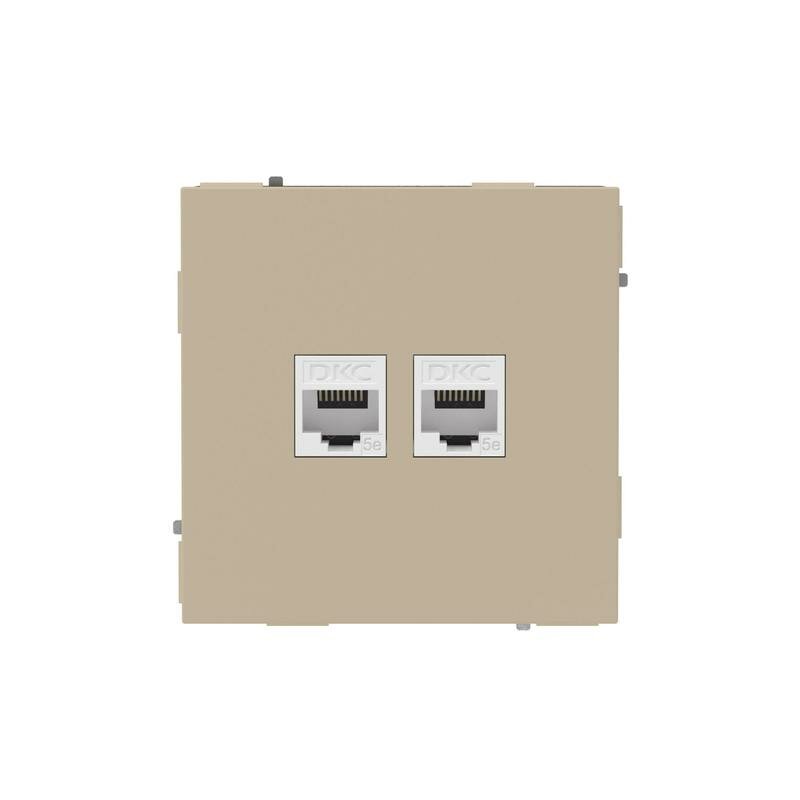 Розетка компьютерная 2-м KANT RJ45 кат.5E без шторки ванильн. марципан DKC 7015664