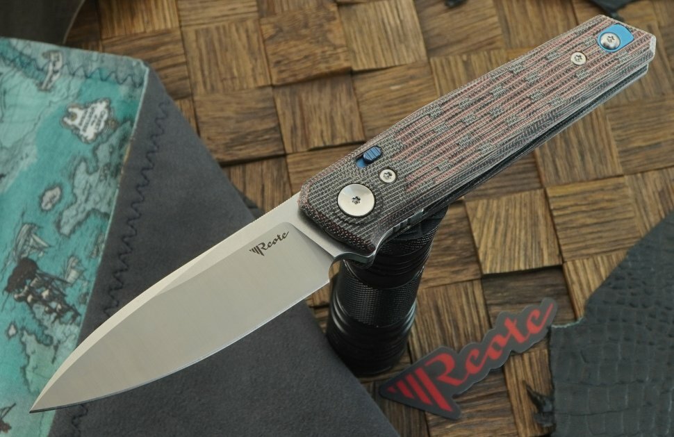 Складной нож Reate Knives PL-6, сталь Nitro-V, S, рукоять красно-черная микарта