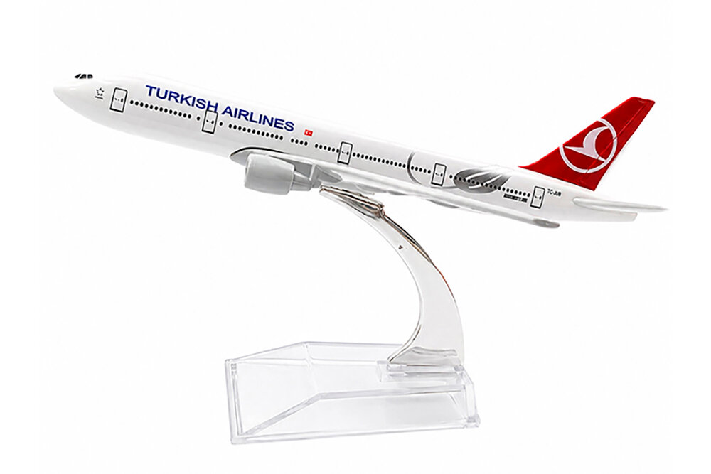 Модель коллекционная PAUDI Boeing 777 turkish airlines / боинг 777 туркиш эйрлайнс на подставке (длина 16СМ)