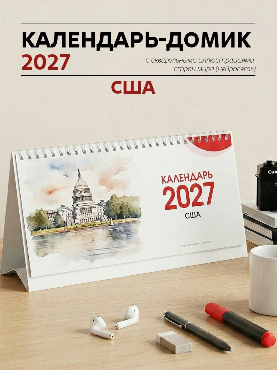 Календарь настольный домик 2027 США