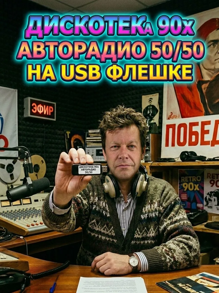 Дискотека 90х авторадио 50/50 на USB флешке.