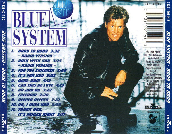 CD диск Blue System - Body To Body EU 1996 1 press mint nm — фото 1