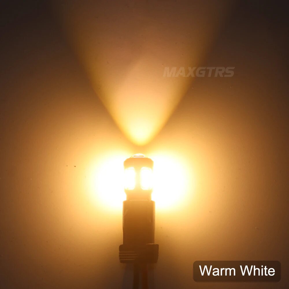 2x T10 LED W5W 5W Автомобильные боковые/интерьерные лампы 12V, сверхъяркие, с чипами WARM WHITE