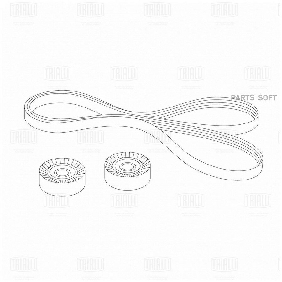 TRIALLI GD755 Ремкомплект привода Renault Logan (04-) 1.4i/1.6i 8V AC (1рем.5PK1750+2рол.) (GD 755)