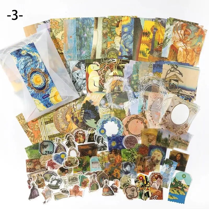 Винтажные наклейки Mr. Paper, 4 стили, 200 шт.