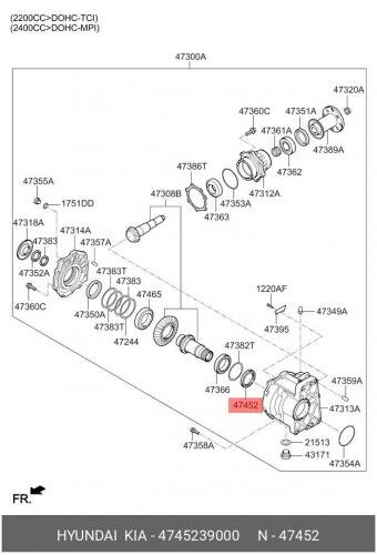 Уплотнительное кольцо акпп Hyundai / Kia (Mobis) 4745239000