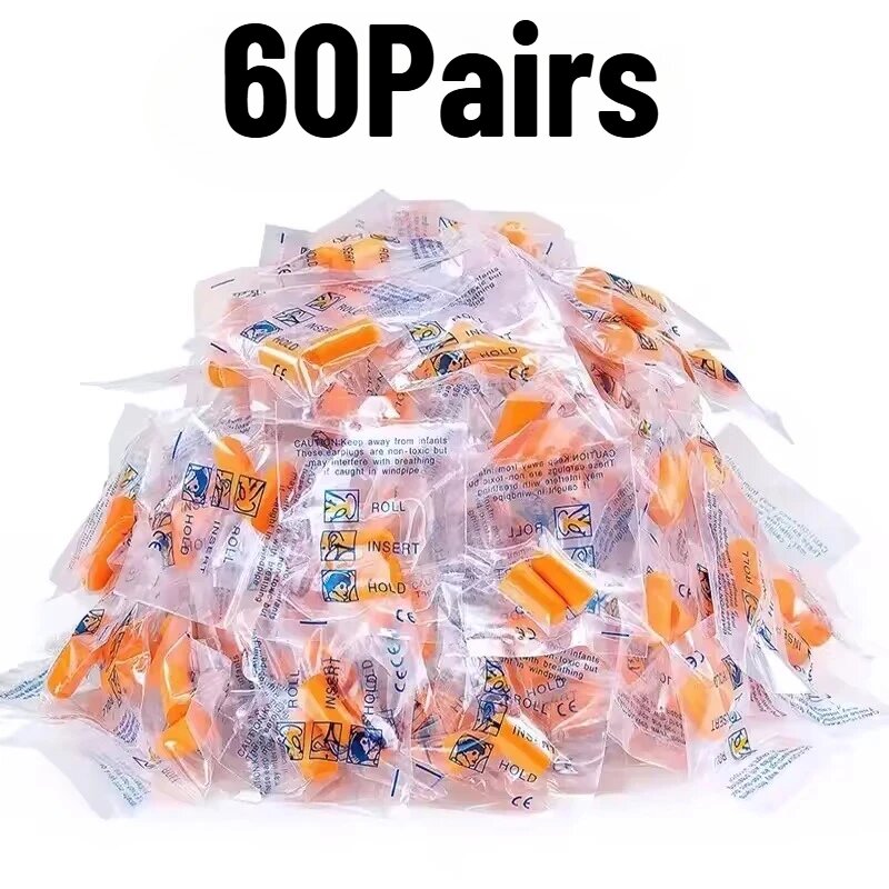 Одноразовые шумопоглощающие беруши Travel Sleep Noise Prevention Earplugs 60 Pairs