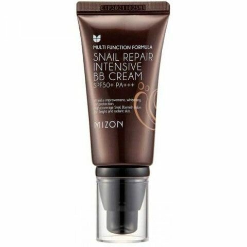 BB крем для лица #21 с муцином улитки MIZON BB Cream SPF50+ PA+++ осветляющий, омолаживающий, увлажняющий, 50 мл