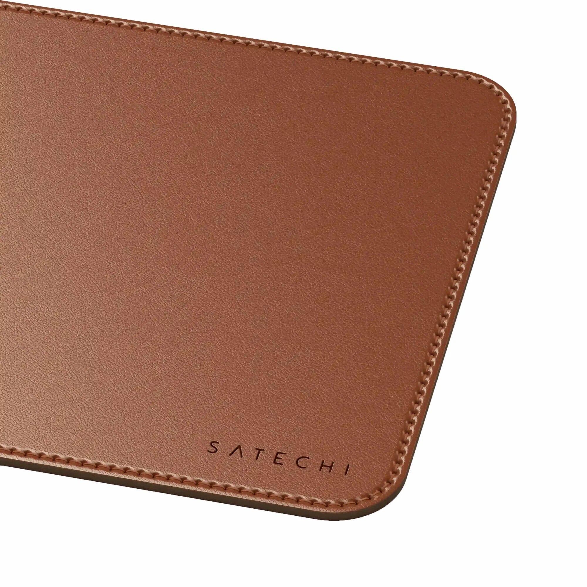 Коврик для мыши Satechi Vegan-Leather Premium Mouse Pad, 249x190 мм, Коричневый (ST-LMPN) искусственная кожа, 249х190