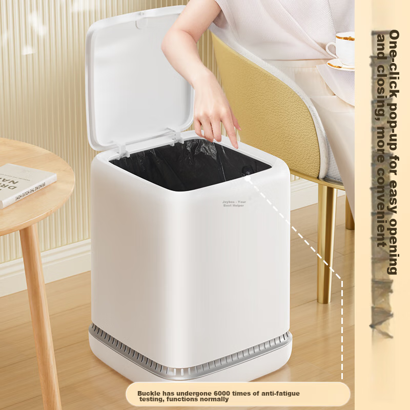 Jiabangshuo Living Room Trash Can with Lid, Large Capacity, Air Pressure Bagging, Push-Button, for Home Kitchen Bathroom Toilet Bedroom, Popular Bucket