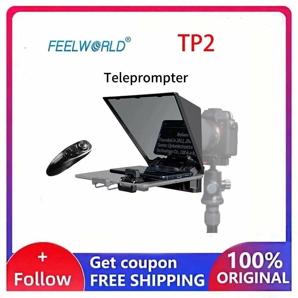 FEELWORLD TP2 портативная камера DSLR с дистанционным управлением записью телефона Mini Inscriber Mobile Teleprompter