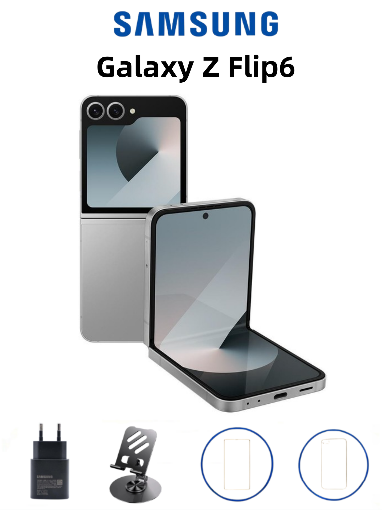 Смартфон Samsung Galaxy Z Flip6 12/256 ГБ, nano SIM + eSIM,100% Поддержка русского языка совершенно новый серебристый