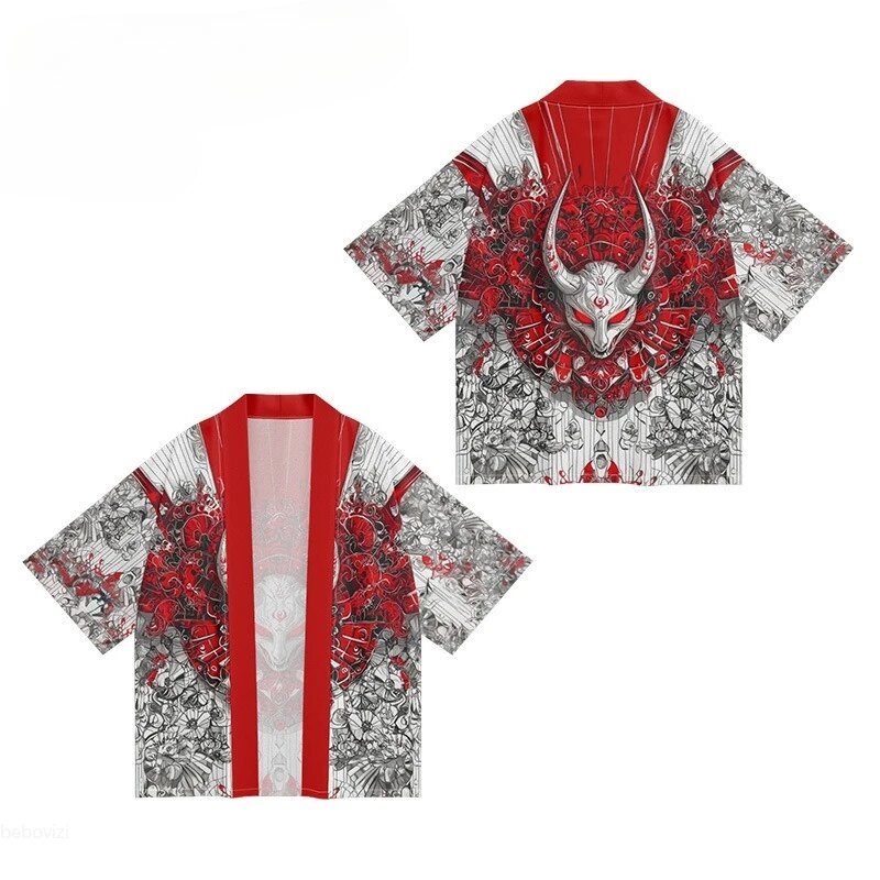 Fox print kimono bebovizi