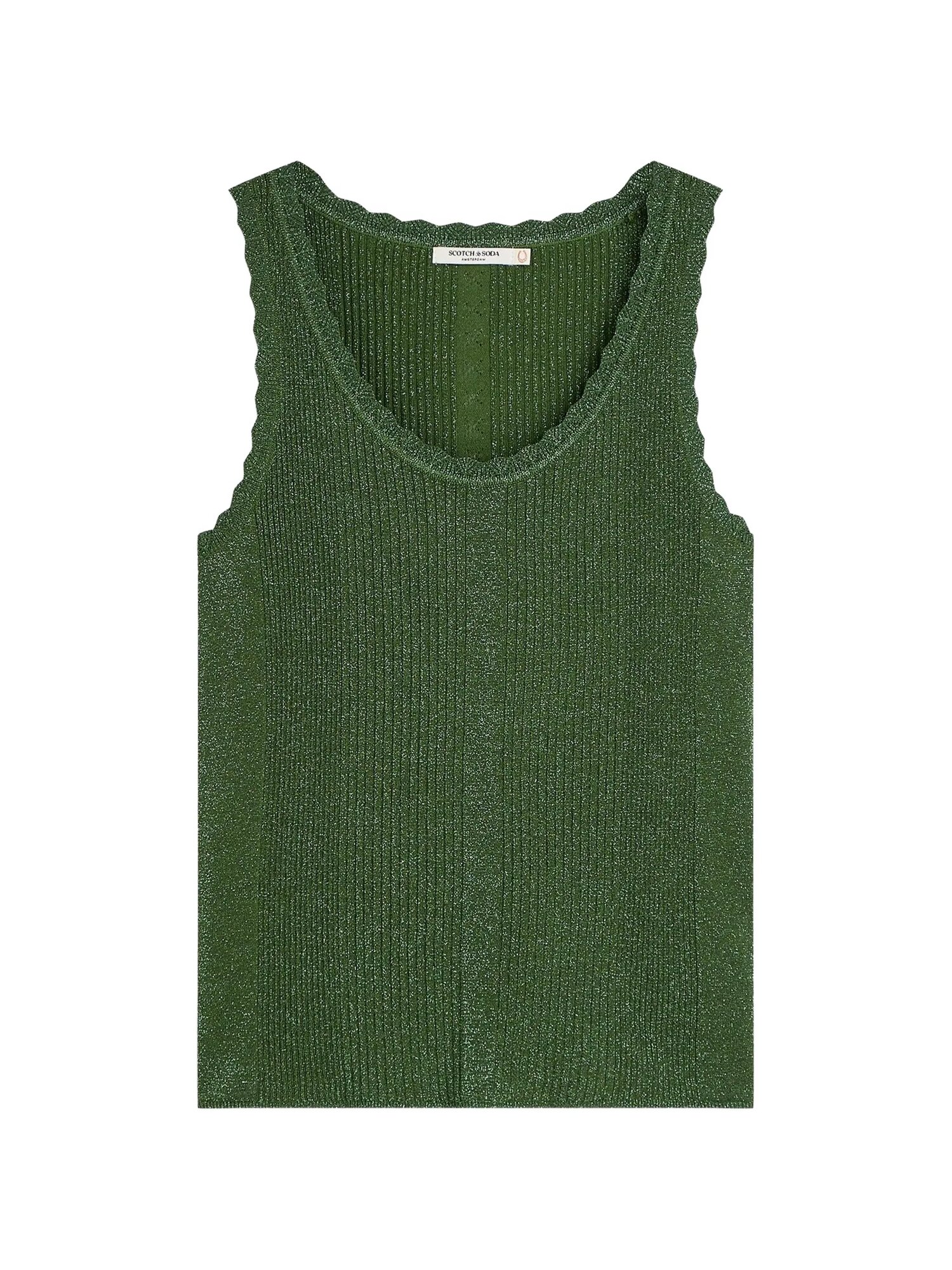 Топ Scalloped-edge ribbed-knit top