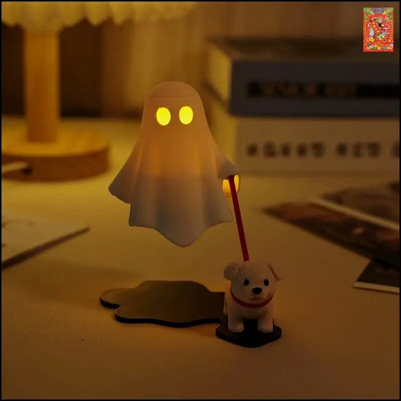 Настольный ночник Призрак с собакой 3D печать светодиодный на батарейках декоративный светильник для спальни детской ком