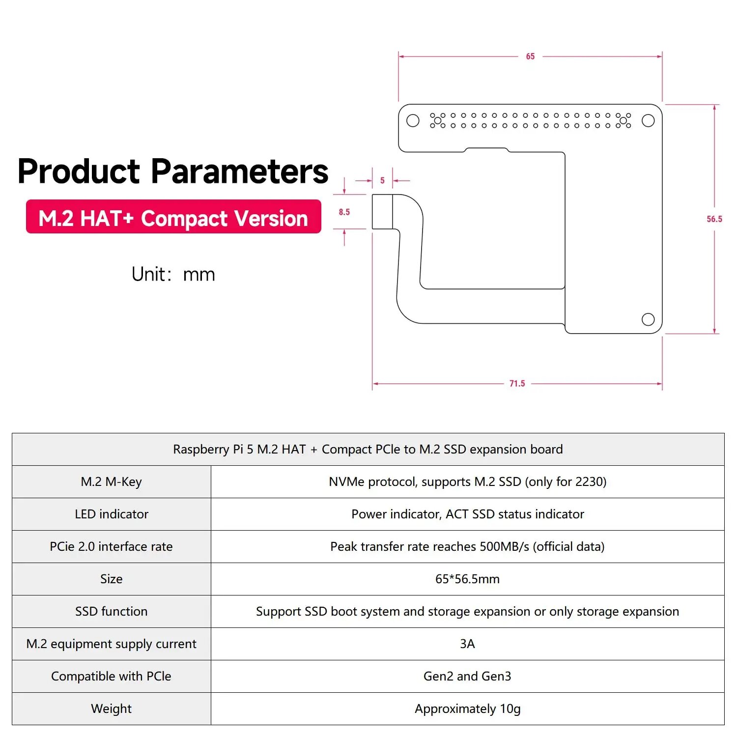 YAHBOOM M.2 HAT+ для Raspberry Pi 5 Compact Kit — фото 1