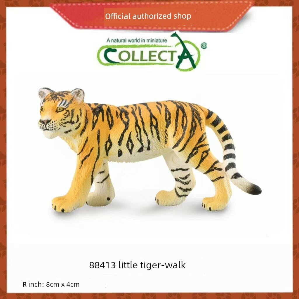 CollectA Тигренок Фигурка В Позе Ходьбы Анималистическая модель Ручная работа Статуя дикого кота 10 см