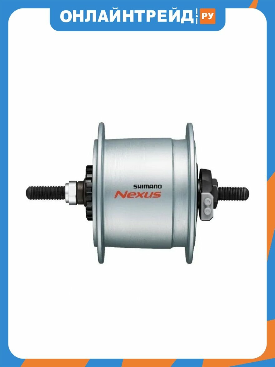 Втулка передняя динамо Shimano C6000, 36 отверстий, 6V-3W, под роллер, HIGH, 100x140мм, без гаек и шайб, цв. серебр, б/уп