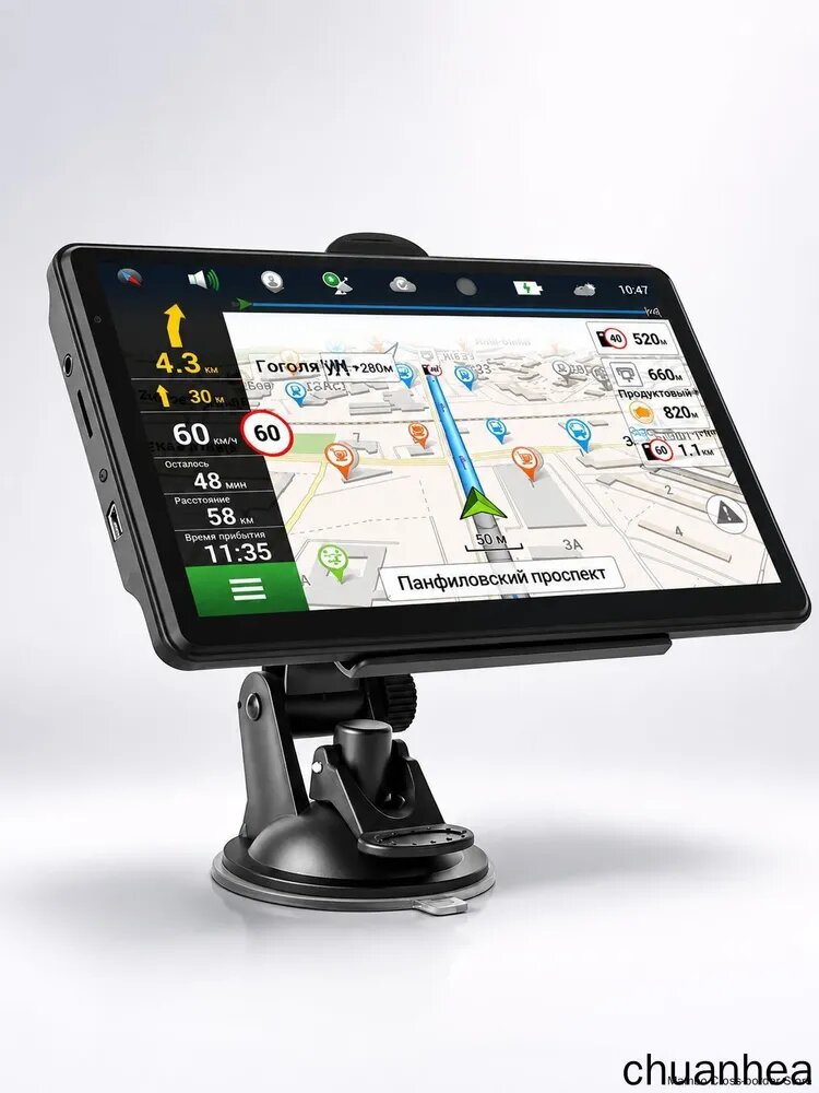Автомобильный GPS-навигатор 7 дюймов HD, портативный навигатор для легковых и грузовых автомобилей, русское меню, сенсорный экран