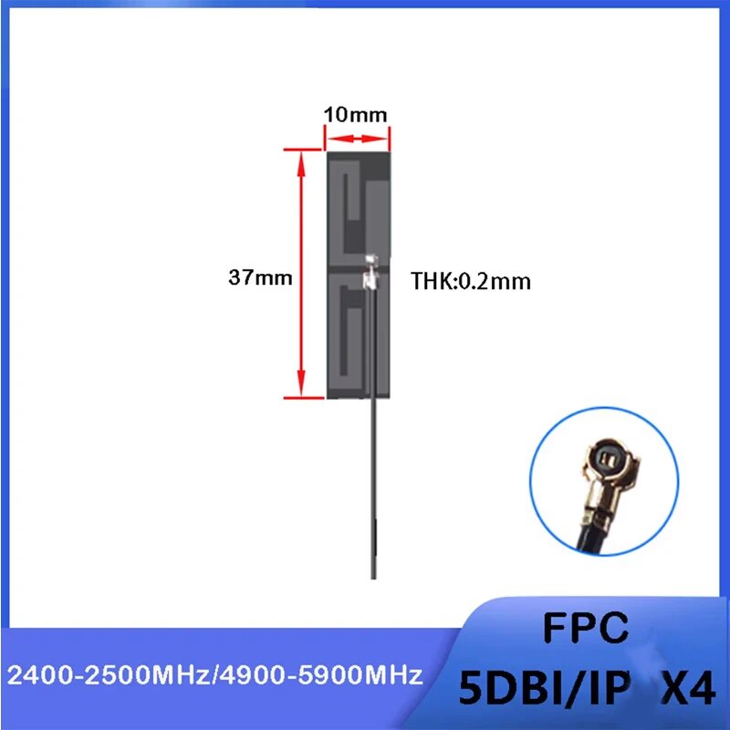 Антенна Wi-Fi 2.4G/5.8G 5dBi FPC 37x10mm No.1-37x10-5