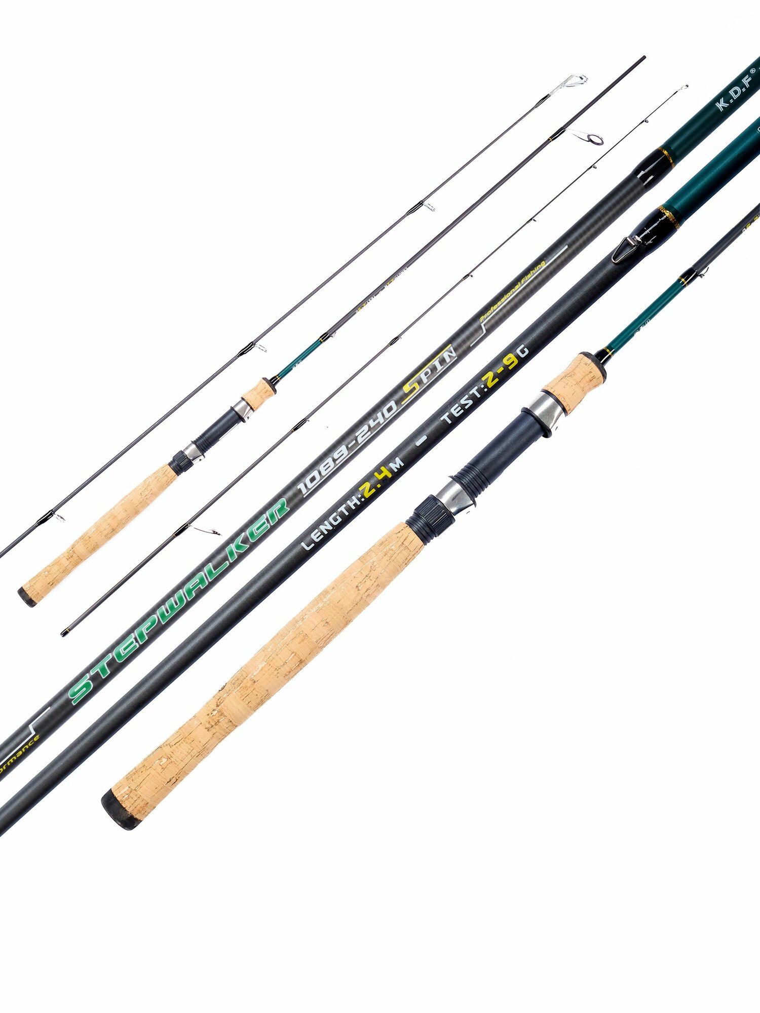 Спиннинг штекерный лёгкий (L) KDF Stepwalker 2,4 м тест 2-9 гр