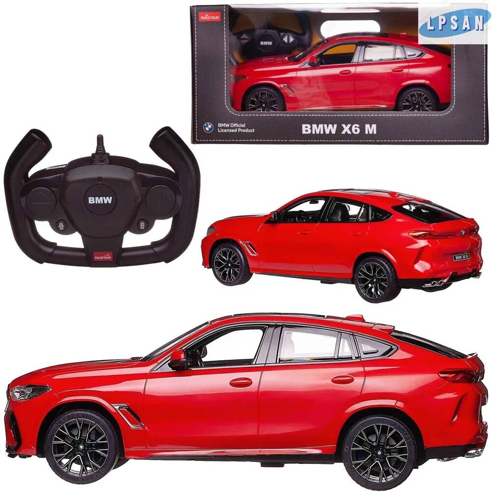 Машина р/у BMW X6 M, 1:14 , 2,4G, свет фар и салона, цвет красный.
