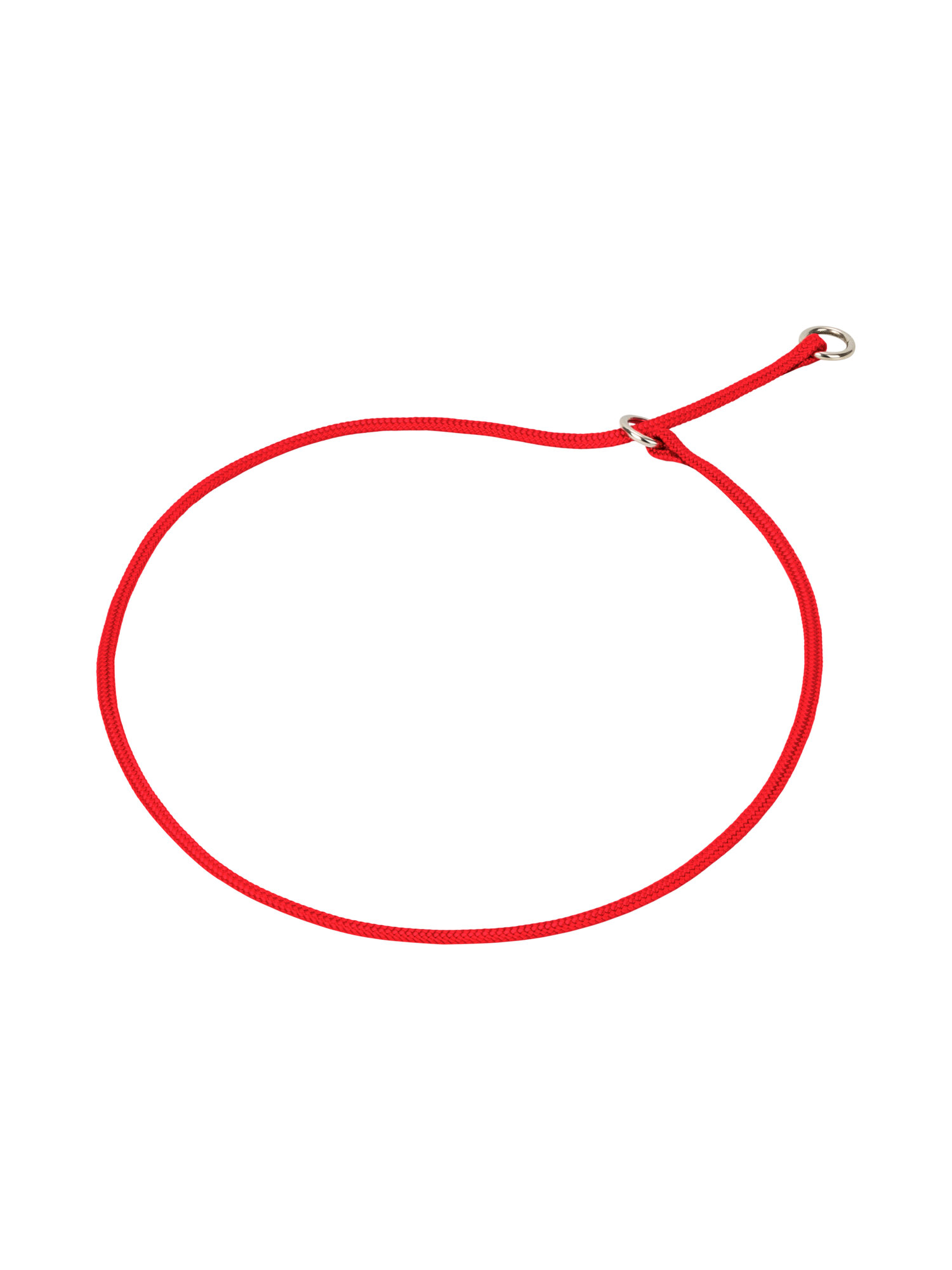 Ошейник удавка для собак ZooOne с 2-я кольцами, круглый, 3мм * 50см, красный