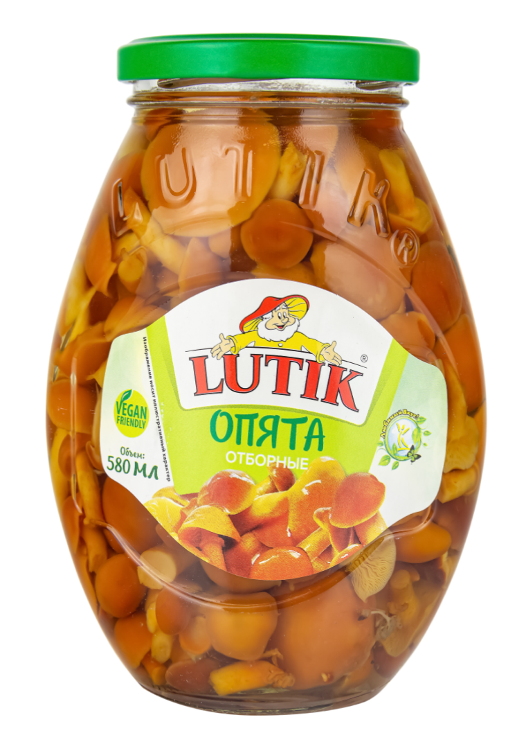 Опята Lutik отборные маринованные без добавления уксусной кислоты, 580 мл