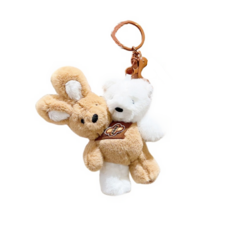 Плюшевые брелоки унисекс KecoSweet, Brown Rabbit White Bear, 13 см