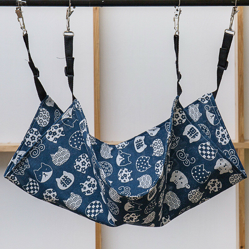 Клетка для кошек висячая кровать плюшевый теплый гнездо для питомца с крюком для использования внутри и на улице голубой белый smb