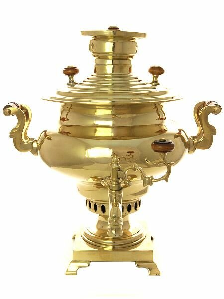 Угольный латунный самовар 6 литров репа антикварный