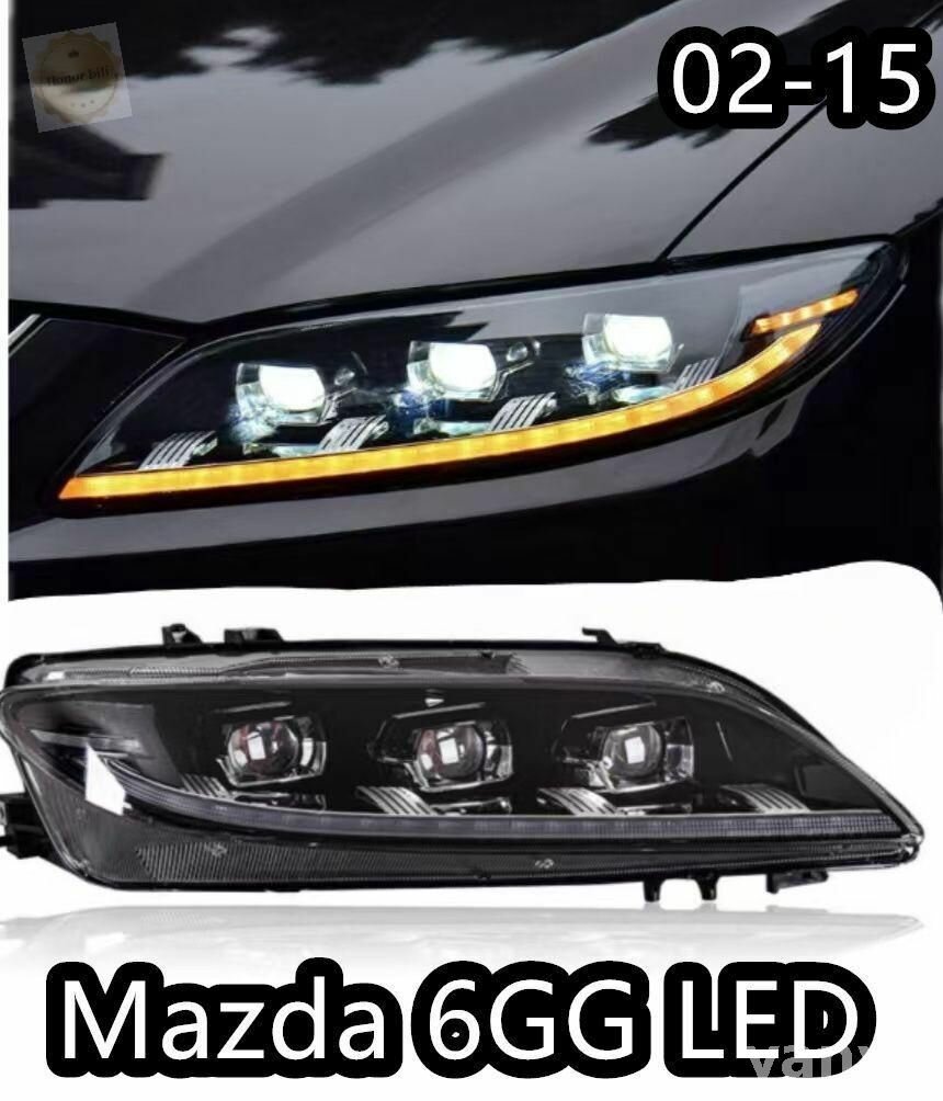 Передняя фара в сборе LED для Mazda 6 GG 2002–2015, замена переднего фонаря, монтажные отверстия совпадают