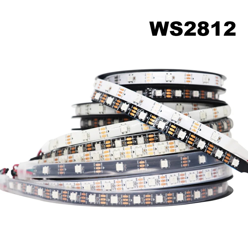 Светодиодная лента WS2812B черная 5M 60 IP30