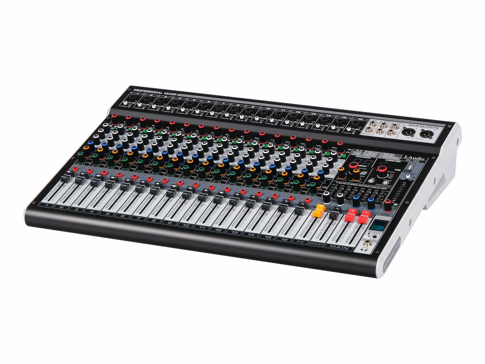 GL-16X Микшерный пульт, 16 каналов, серия PRO, Bluetooth и функция записи MP3 через USB, LAudio