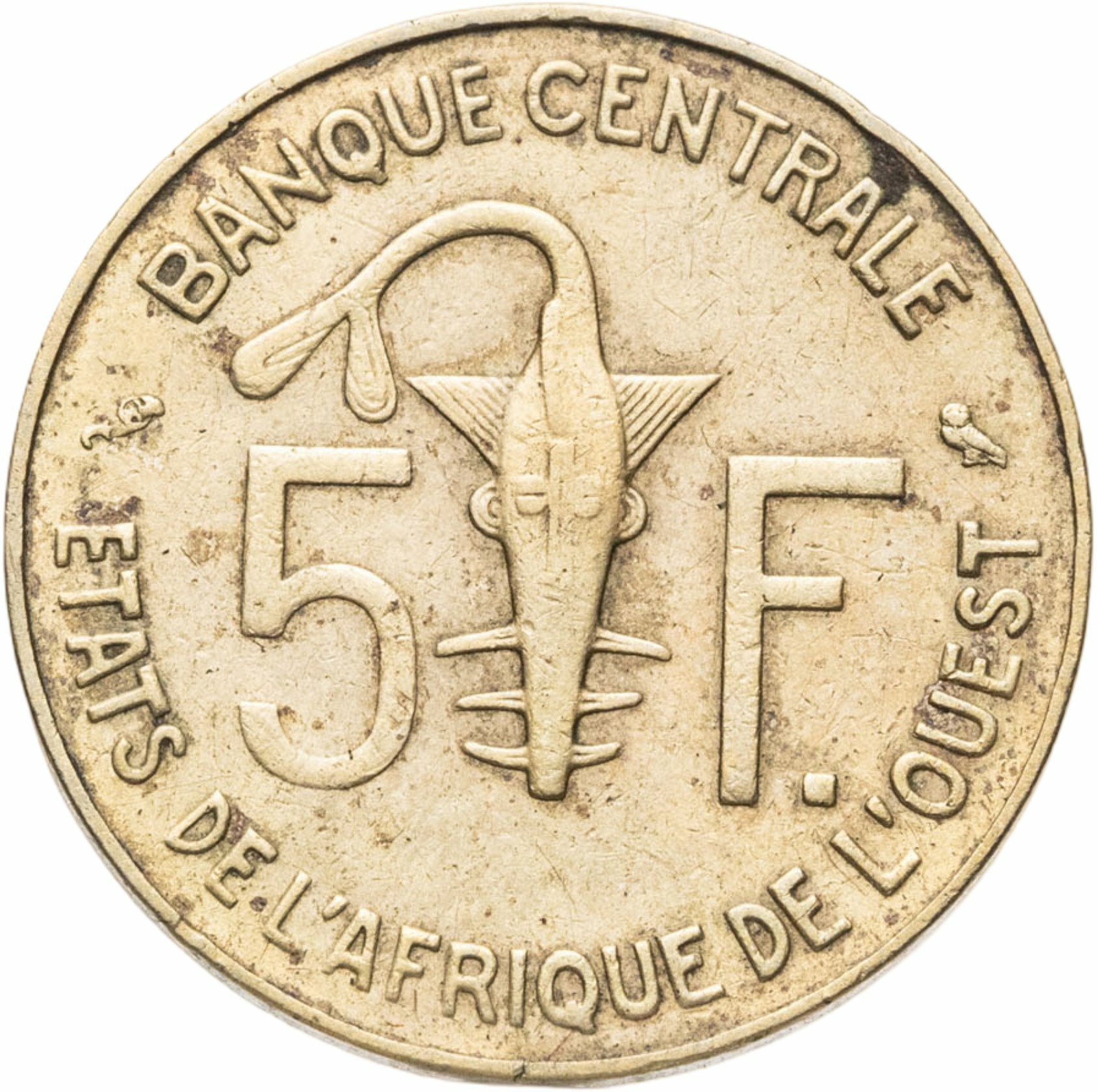 Западная Африка BCEAO 5 франков francs 1974, Бронза, в сохранности VF-XF