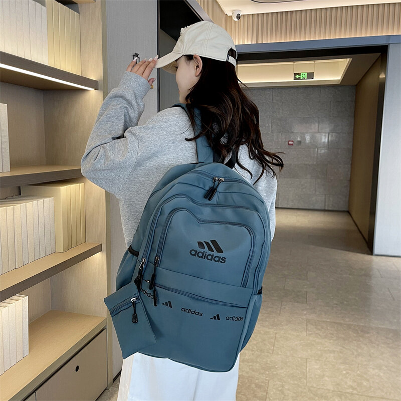 Вместительный легкий школьный рюкзак Adidas для учащихся средней школы, сумка для ноутбука，С портативной сумкой