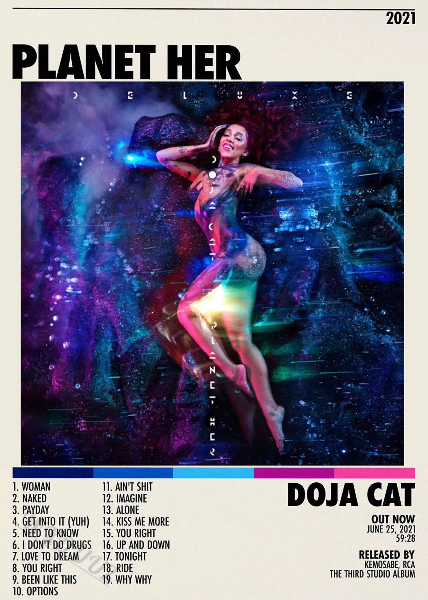 Плакат Doja Cat Planet Her 50x70см, цвет I