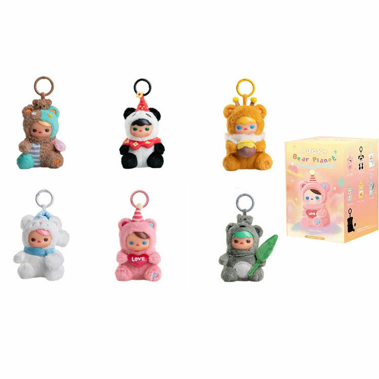 Коллекционные мини-фигурки унисекс POP MART Pucky Bear Planet, Single Mystery Box (Random Pick)