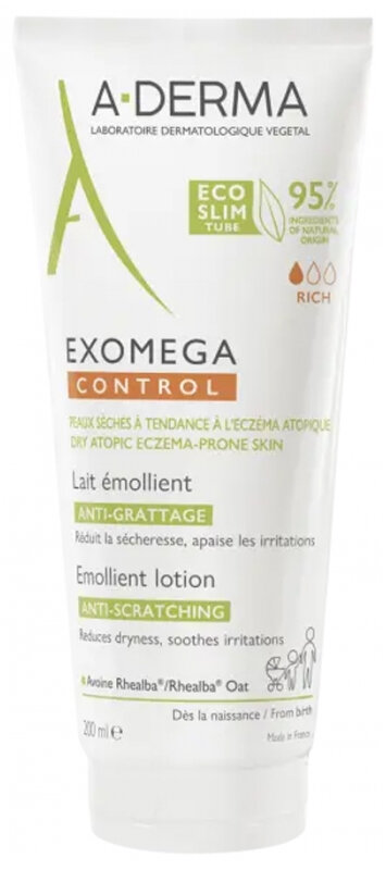 A-Derma EXOMEGA CONTROL/ А-Дерма Экзомега Смягчающий лосьон для лица и тела, 200 мл