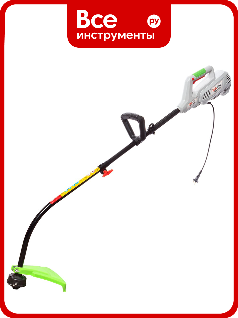 Электрический триммер REDVERG RD-EB1250B 6655451 с гибким валом, щеточным двигателем, полуавтоматической подачи лески