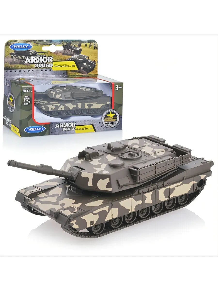 Игрушечный танк Welly 99193, зеленый, масштаб 1:60, коллекционная модель, 4 см