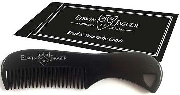Edwin Jagger Расческа для бороды и усов черная Beard & Moustache Comb Black 28ml