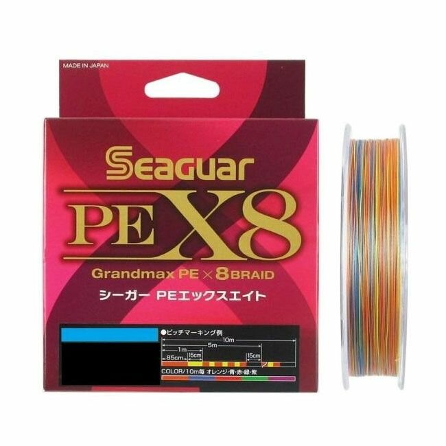 Плетеный шнур SEAGUAR Kureha PE X8 Grandmax 150m multicolor #1 20lb 0.165mm