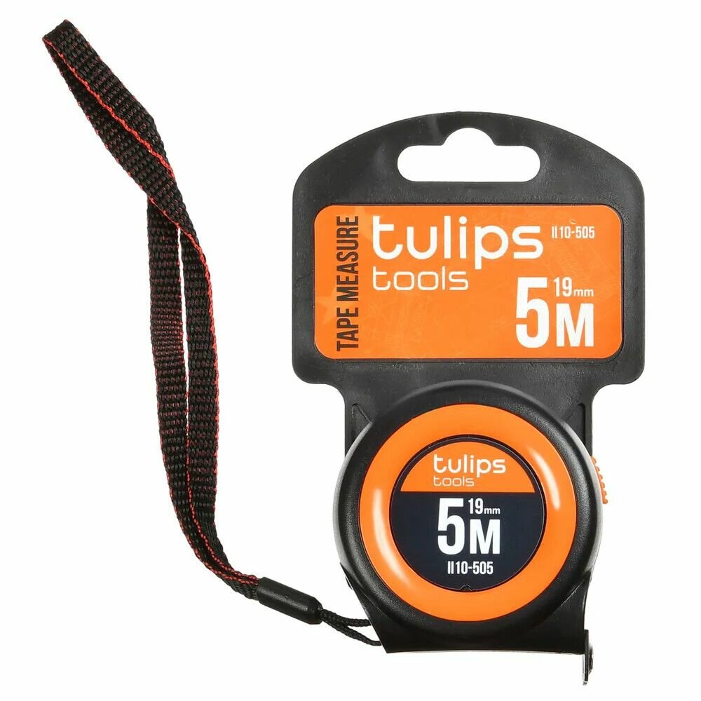 Рулетка измерительная Tulips Tools II10-505, 5 м х 19 мм, с фиксатором, магнитный зацеп