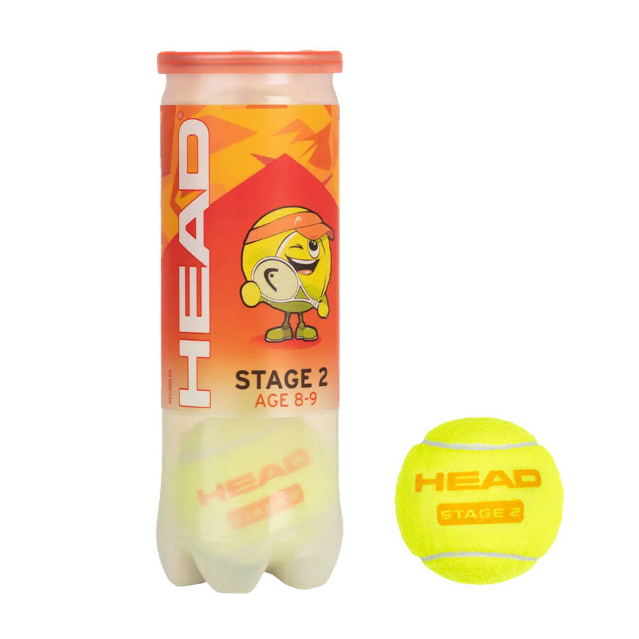 Мячи для тенниса детский HEAD Stage 2 Orange в банке 3 мяча, войлок