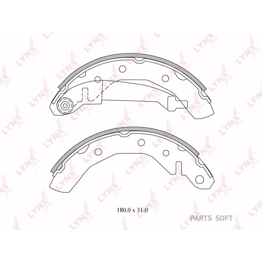 LYNXAUTO BS-1801 Колодки тормозные задние CHEVROLET Matiz 05> / Spark 05> DAEWOO Matiz 98> 0.8/1.0