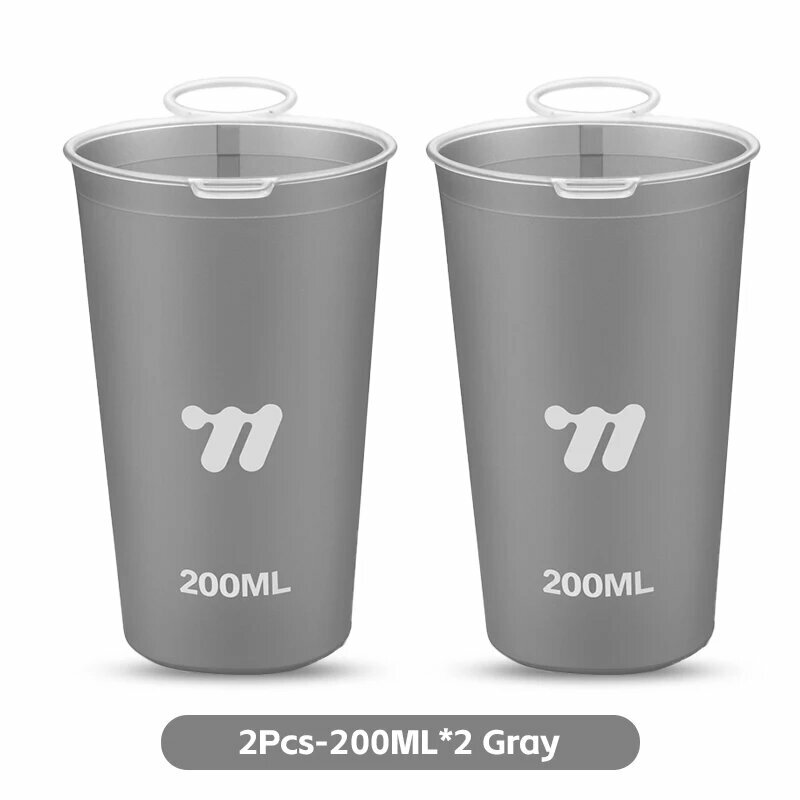 WEST BIKING складные спортивные стаканы из ТПУ 200 мл Gray-2PCS