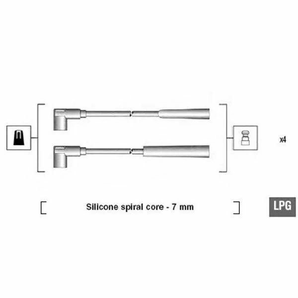 Провода высоковольтные комплект M.MARELLI 941095100582 FIAT Doblo/Palio/Punto 1.2 9/99-> LANCIA Y 1.2 1/00->
